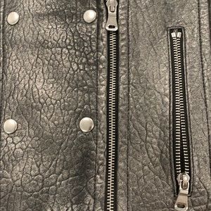 J Brand | Jackets & Coats | Metallic Silvergrey Leather Jacket | Poshmark